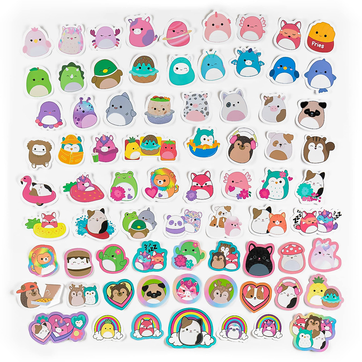 Fashion Angels Squishmallows Vinyl Sticker Pack - Includes 100 Large Squishmallows Stickers - Water Resistant Stickers - Join The Squish Squad - Accessorize Notebooks, Journals & More - Multi (50433)