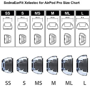AZLA SednaEarfit XELASTEC for Airpods Pro 2nd & 1st Gen / 3 Pairs (Size MS/M/ML 3Pr)