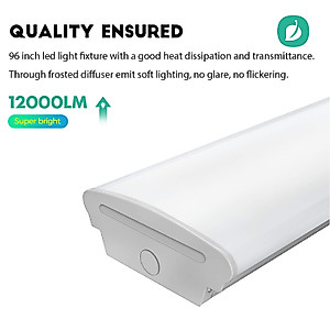 TychoLite 8FT LED Shop Lights 110W LED Garage Light, 6000K, 12000lm, 8 Foot LED Linear Strip Fixture, Surface and Suspend Mounting, for Warehouse, Workshop, Replace for Fluorescent Tube 2 Pack