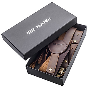 GE MARK Leather Suspenders - for Men and Women - Best for Gift and Wedding (Brown)