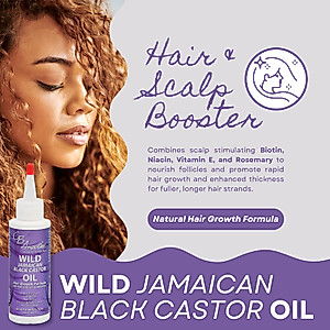 CB SMOOTHE Wild Jamaican Black Castor Oil (4 Oz, 2 PACK) – Hair Growth Formula with Biotin, Niacin & Rosemary – Gentle For Daily Use – Light Weight - Non Greasy – Improves Scalp Circulation
