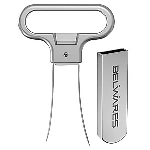 Ah So Wine Opener - Stainless Steel Wine Bottle Opener, Effortless Cork Removal with Two-Pronged Precision, Vintage Wine Cork Remover That Won’t Crumble Cork - Beer Opener, Great Gift Idea