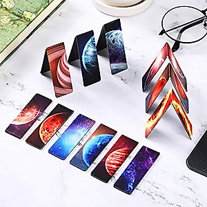 Magnetic Bookmarks Planets and Starry Sky Book Markers Set Magnet Page Markers for Reading School Classroom Library and Home (12 Pieces)