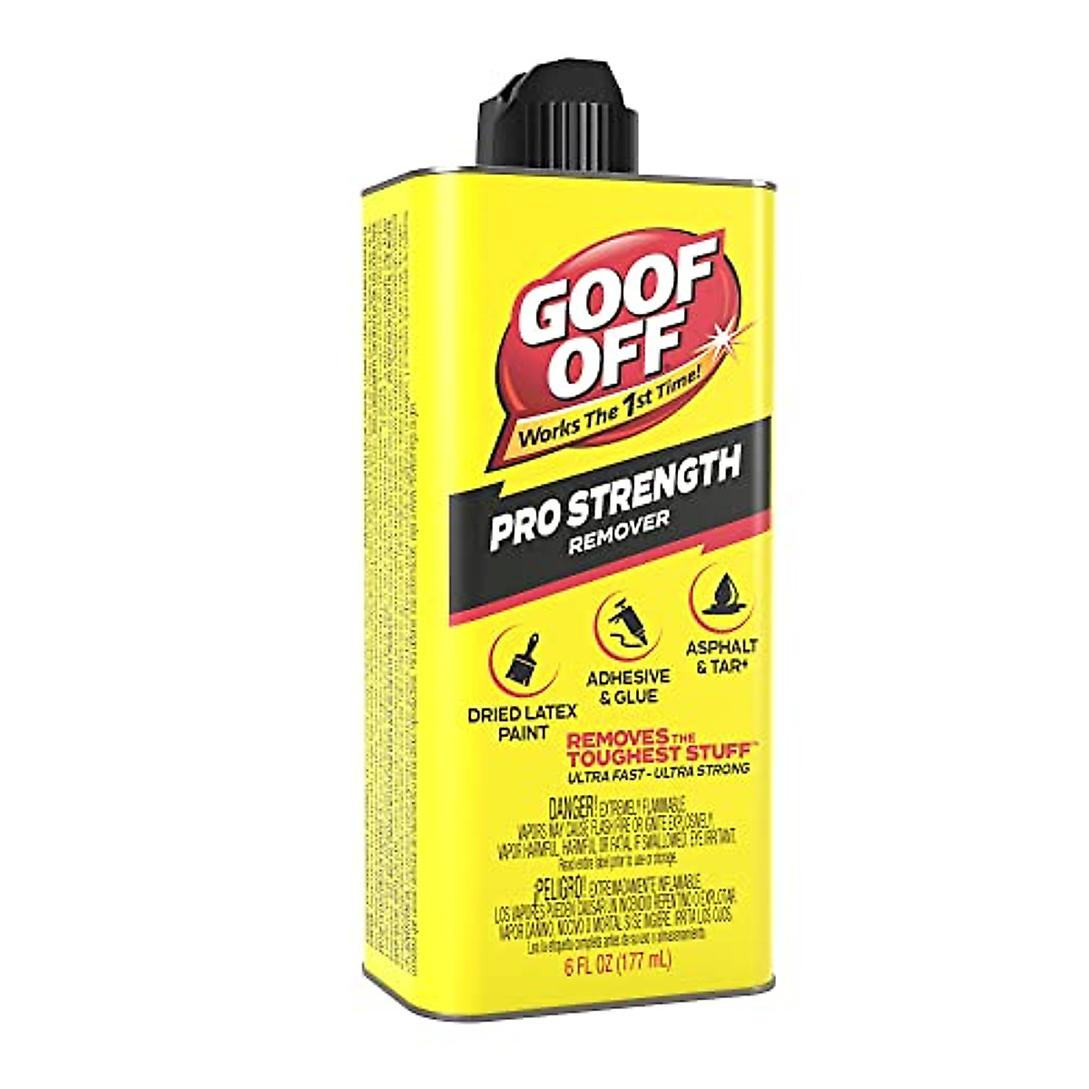 Goof Off Professional Strength Remover, 6 fl. oz, Latex Paint and Adhesive Remover