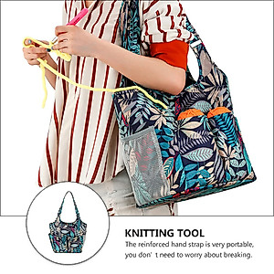 Ciieeo Storage Tote Knitting Tote Bag Yarn Storage Organizer Wool Shoulder Bags Crochet Supplies Pouches Travel Portable Yarn Bags for Crochet Hooks Yarn Balls Crocheting Kits Canvas Tote Bag