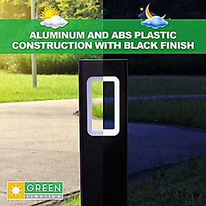 GreenLighting Modern High End Bollard Garden Path Light (Black, 4 Pack)