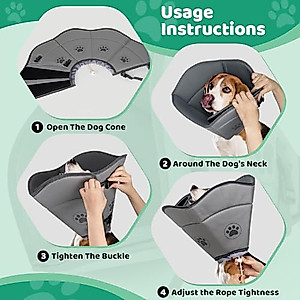 Superior Strong Oxford Cotton Lining Adjustable Buckle Pet Friendly Waterproof Secure Fit Soft & Protective Dog Cone Collar for Grooming, After Surgery Recovery, Rashes Protection (Extra Large), Gray