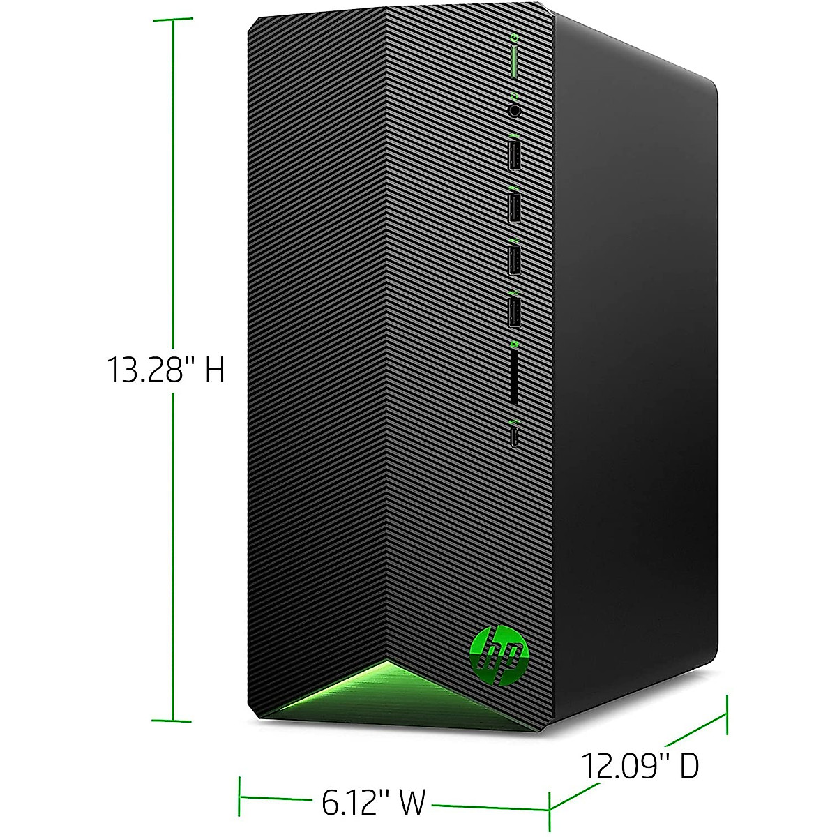 HP Newest Pavilion Premium Gaming Desktop PC: 6-Core AMD Gaming Processor Ryzen 5 5600G(Upto 4.4GHz), 32GB RAM, 1TB SSD+1TB HDD, 4GB AMD Radeon RX5500, WiFi, Bluetooth, HDMI, DP, USB-C, Win10, TF