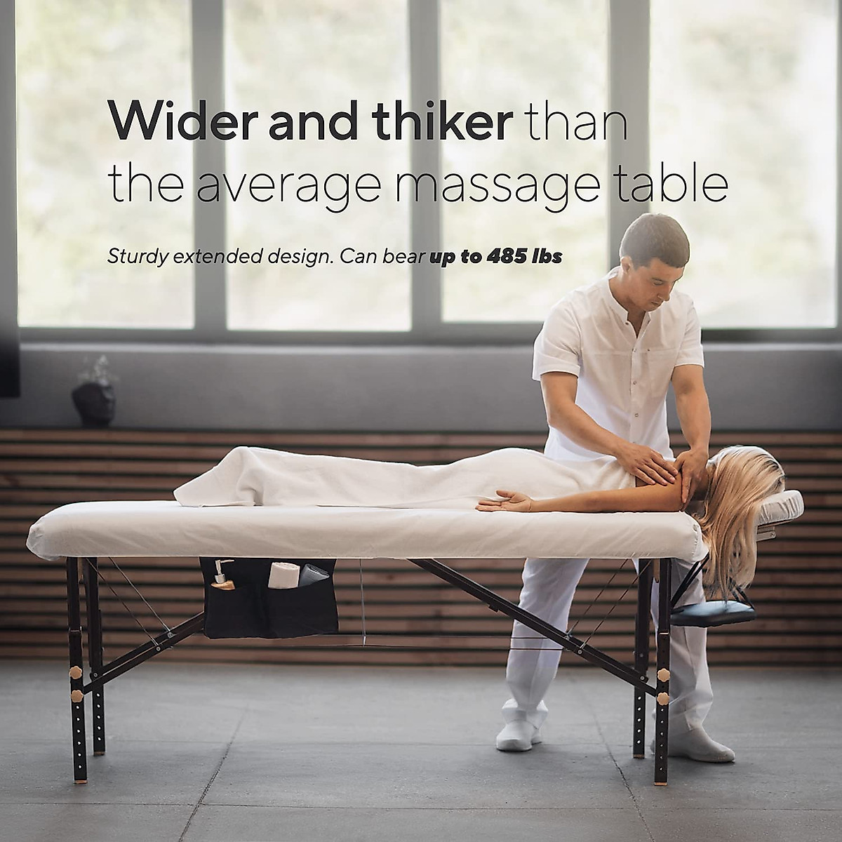 Luxton Premium Memory Foam Massage Table - Rolling Travel Case, Washable Sheets, Thicker & Wider