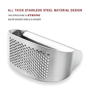 Garlic Press Rocker, Stainless Steel Garlic Crusher Mincer with Bottle Opener(Color Random)