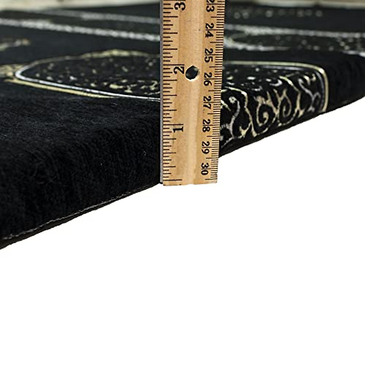 Modefa Turkish Islamic Prayer Rug - Foldable Orthopedic Foam Prayer Mat Janamaz - Thick & Comfortable Padded Muslim Praying Mat for Men & Women - Ramadan or Eid Gift - Luxury Meccan (Black)