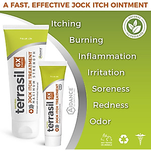 terrasil Jock Itch Cream Antifungal Treatment Extra Strength Max with Clinically Proven Clotrimazole for Effective Jock Itch Treatment, Natural Soothing Care & Fast Relief (.5oz)