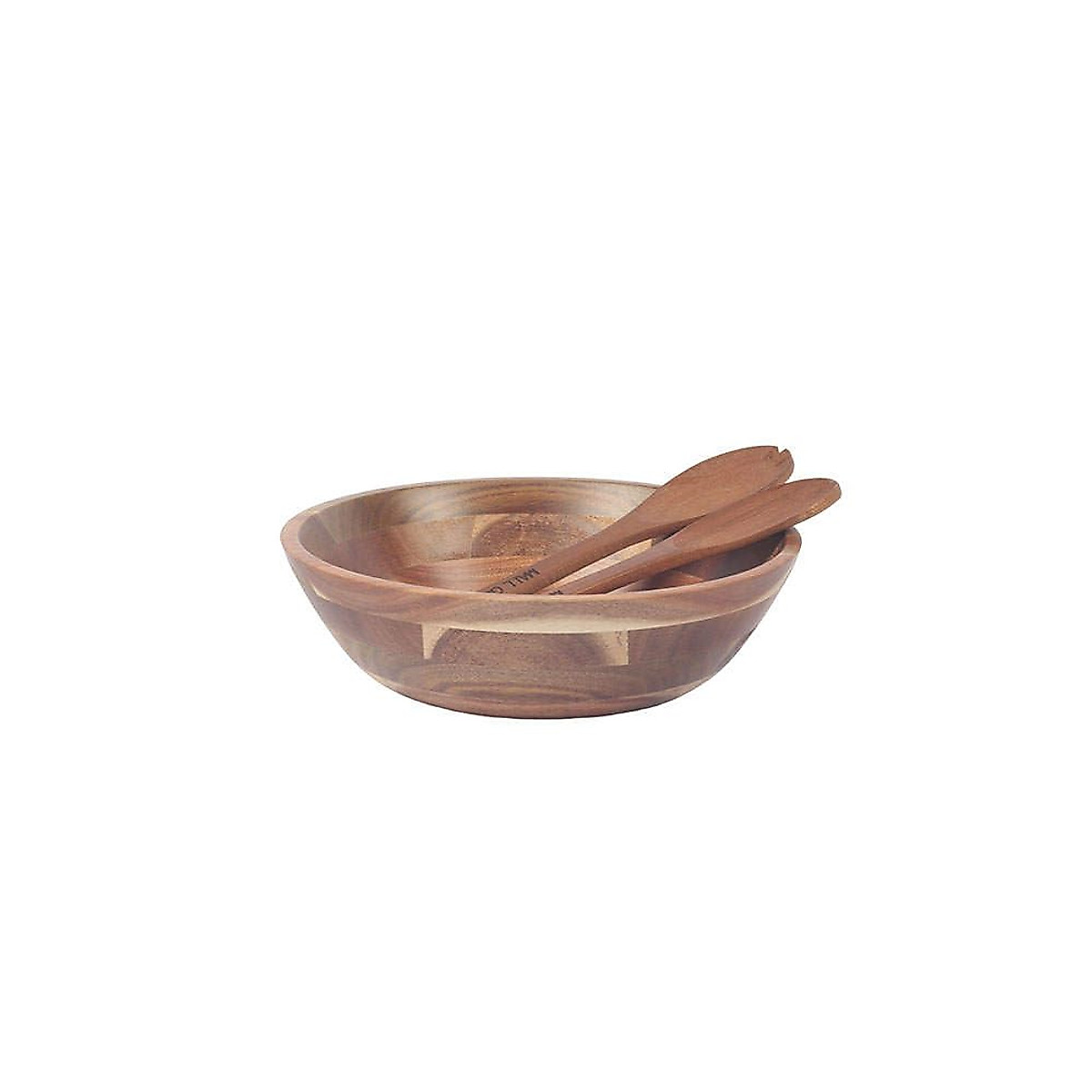 MALL GLOBAL 3 Piece Acacia Wood Salad Serving Bowl Set, Large Bowl for Fruit, Big Wooden Mixing Bowl for Kitchen, Big Salad Bowl with Serving Utensils.
