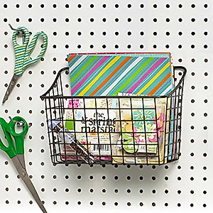 Spectrum Diversified 10" x 5" x 7" Pegboard & Wall Mount Basket, 10"L x 7"W, Industrial Gray