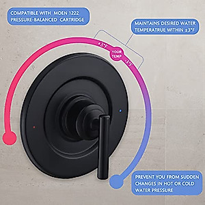 Replacement for Moen T2901BL Gibson Posi-Temp Valve Trim Kit, Matte Black