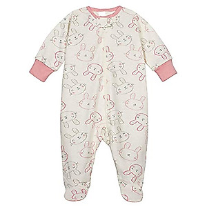 Onesies Brand Baby Girls' 4-Pack Sleep 'N Play Footies Multi Pack, Bunny Pink, Newborn