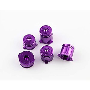 Metal 9mm Bullet Buttons Mod Kit ABXY & Guide Button for Xbox One xboxone Controller (Purple)