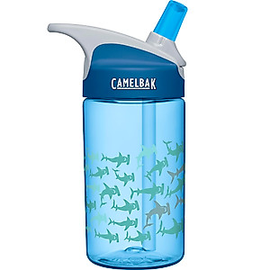CamelBak eddy Kids Water Bottle - CamelBak Kids Big Bite Valve - Spill Proof - Water Bottle For Kids - BPA-Free Water Bottle - 12oz, Hammerheads