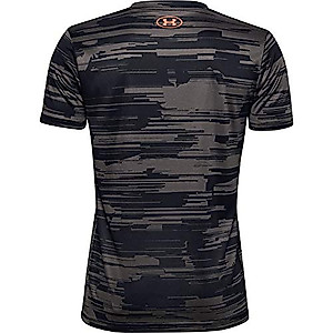 Under Armour Tech Verbiage Aop Short Sleeve, Black (001)/Rich Orange, Youth Small