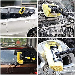 Anyyion 10" Car Wash Brush Head，Soft Bristle, Auto RV Truck Boat Camper Exterior Washing Cleaning（10-inch）