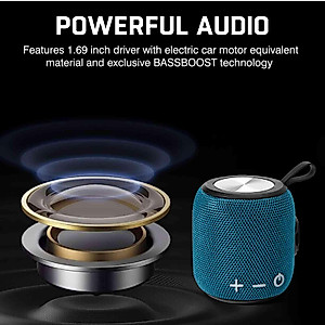 Bluetooth Speaker: Powerful Stereo Sound, IPX7 Waterproof, True Wireless Stereo Pairing, Portable Design, Latest Bluetooth V5.2 - Perfect for Realme GT2 Pro, Beach, Outdoor, Home, Parties- Blue