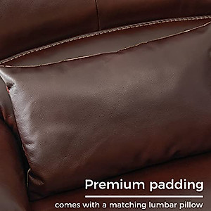 Gold Thumb Dual Motor Power Lift Recliner Chair Infinite Position for Elderly Electric Chair with Massage and Heating Faux Leather Living Room Chair with Cup Holder Pillow 9196(Brown)