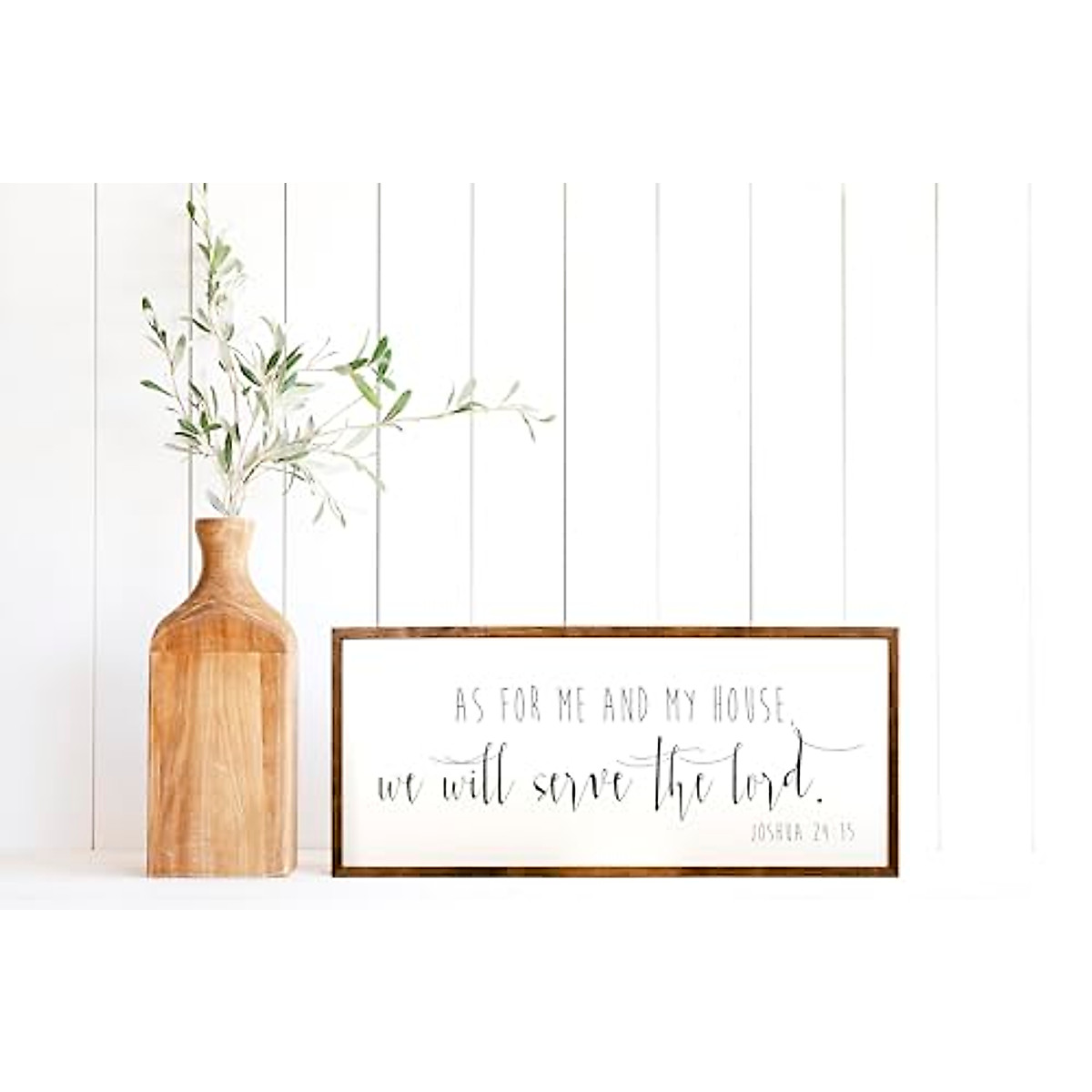 10x20 inches, As For Me And My House We Will Serve The Lord - As For Me And My House We Will Serve The Lord Sign - Scripture Wall Art - Bible Verse Sign - Wall Art Framed - Joshua 24:15