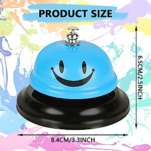 ABuff 7 Pack Desk Bell Call Bell, 3.3 Inch Metal Anti-Rust Ringing Service Bell, Big Button Desk Bell for Service, Hotels, Schools, Restaurants, Hospitals, Reception and Pet Dog Training, 7 Color