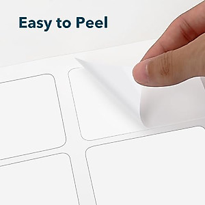 LotFancy Name Tag Stickers, 2 1/3" x 3 3/8", 20 Sheets (160 Labels), Matte White, Adhesive Blank Badge Labels for Inkjet/Laser Printer, Printable Sticker Paper