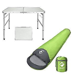 VILLEY Folding Camping Table, 3ft Small Portable Lightweight Outdoor Table +