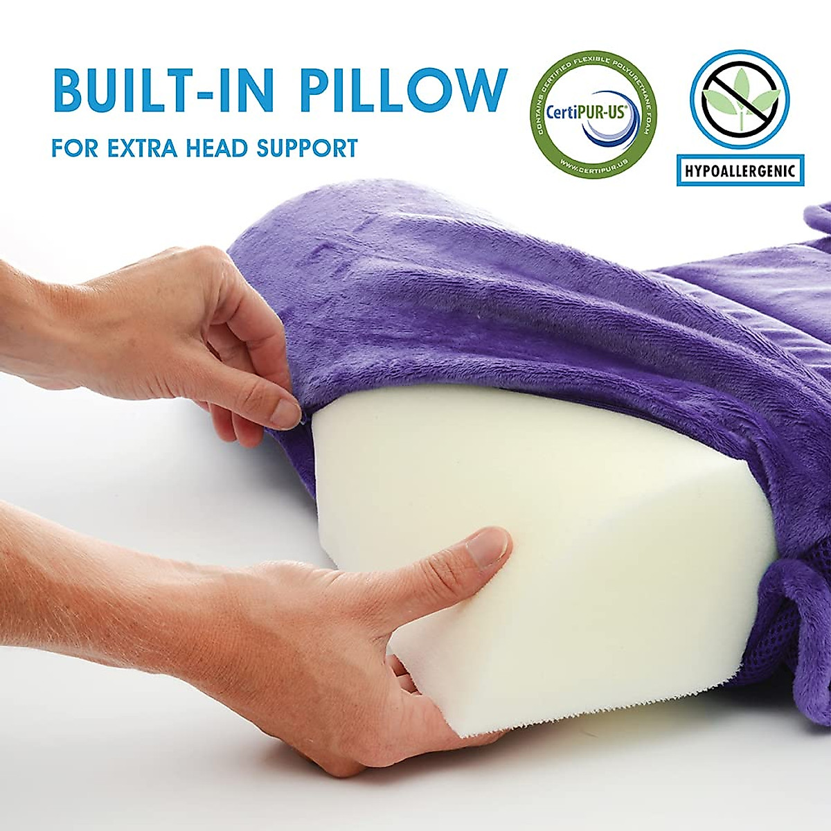 My First - Toddler Nap Mat, Memory Foam Sleeping Mat with a Removable Pillow, Portable and Compact, ‎21 x 9.5 x 1 inch, Purple, Pack of 1