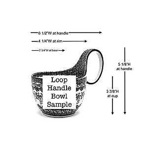 Polish Pottery Loop Handle Bowl - Maraschino