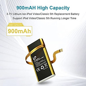 Battery for Apple iPod Video/Classic 5th Generation 30GB, LP 2-Pack 900mAh Replacement Battery for iPod G5 Compatible with 616-0227, 616-0229, 616-0230, 616-0392, 616-0412, EC008, EC008-1, EC008-2