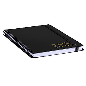 UtyTrees Undated Daily Planner: 5.7"x8.5" 144 Pages, Daily To Do List Notebook, Daily Journal with Meals Planner, Office Organization Unisex Planners, Black