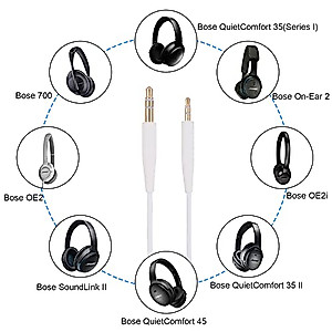 QC35 Cable 3.5 to 2.5 Extension Cord Replacement Audio Cable Line Compatible with Bose QuietComfort 45/35 II Wireless Headphones 700 / QC35 II / QC35 QC45(Series I) / SoundLink II On-Ear 2 OE2 OE2i