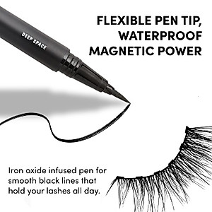 Glamnetic Felt Tip Magnetic Eyeliner - Deep Space | Soo Future! Black Waterproof Liquid Liner, All-Day Hold for Magnetic Eyelashes, Sweatproof, Paraben-Free