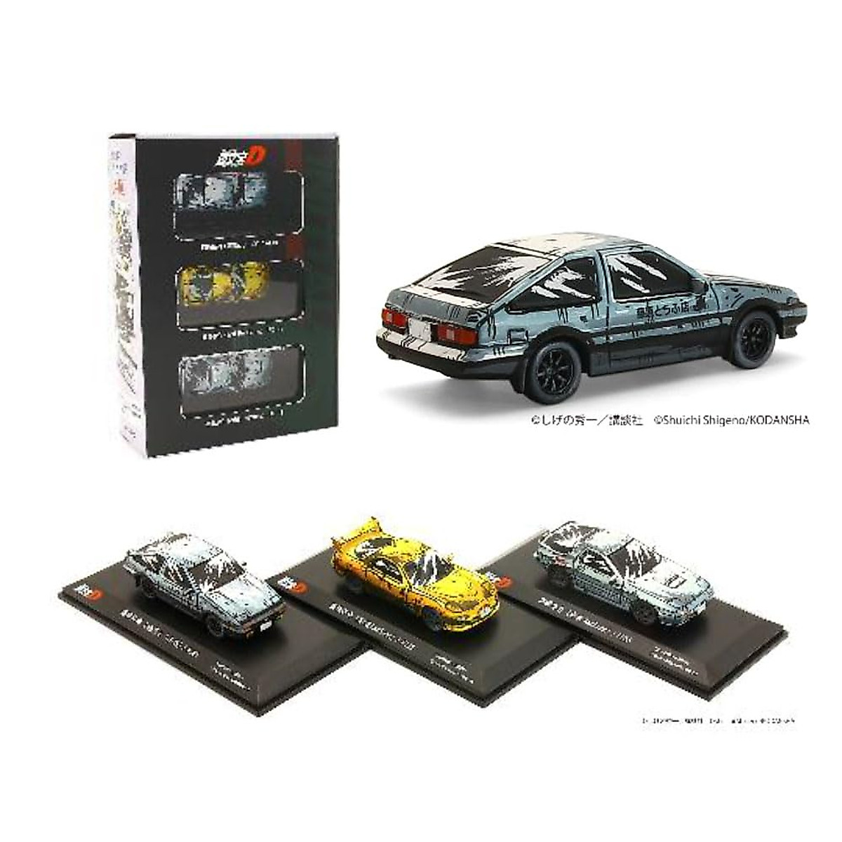 Kyosho 1/64 Initial D Cartoon Style Painting Edition, Set of 3, Complete Product