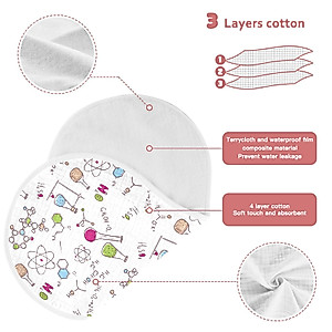 vvfelixl Muslin Burp Cloths Chemistry Pattern Baby Washcloths for Baby Girl Boys 2 Pack White