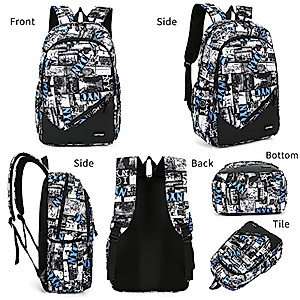 JOTHIN School Backpacks Kids Backpack Boys Bookbags for Boys Backpacks for Middle School Laptop Backpack Canvas Travel Backpack for Men(White)