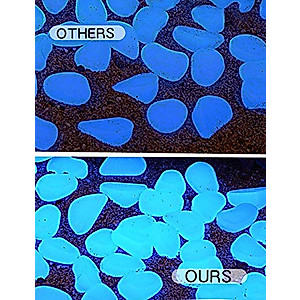 【400 Pcs】 Glow in The Dark Rocks,Glowing Stones Garden Glow in The Dark Pebbles Outdoor Decorative Stones Small Patio Decor Garden Decorations