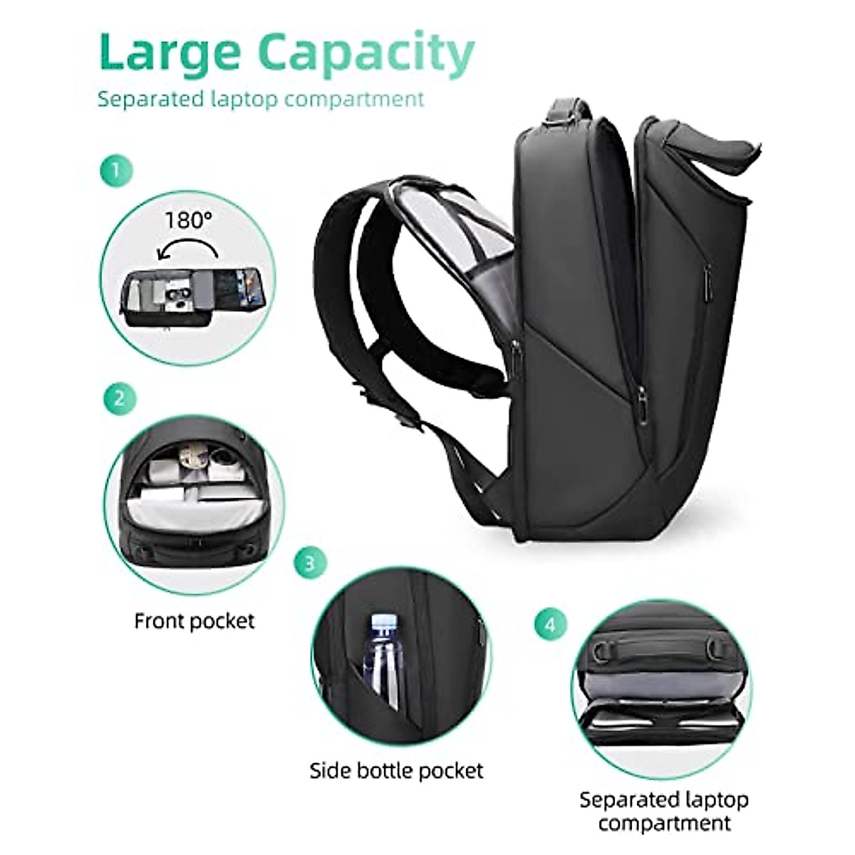 MARK RYDEN Water-proof Business laptop Backpack Fits 17.3'' Laptop&Chest Bag Slim Crossbody Bag Waterproof Cycling Travel Daypack