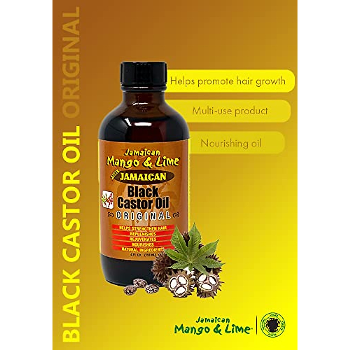 Jamaican Mango & Lime Black Castor Oil 4 oz