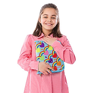 GirlZone Jumbo Rainbow Arts & Crafts Filled Stationery Pencil Case for Girls, 43 Pieces