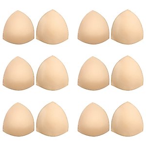 Awpeye Bra Pads Inserts 6 Pairs, Bra Cups Inserts, Removable Breast Enhancers Inserts for Women (Beige)