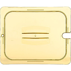 Carlisle FoodService Products 10431U13 StorPlus High Heat Universal Handled Food Pan Lid, Half Size, Amber