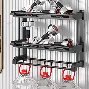 FERFXN Bathroom Shelf with Towel Bar Toilet Storage Shelf Large Towel Racks Storage Shelf 2 Tier Industrial Bathroom Shelves Wall Mounted Wall Shelves for Bathroom/Living Room/Kitchen/Bedroom 40x16cm