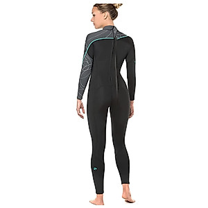 BARE 5MM Women's Elate Full Wetsuit | Comfortable high Stretch Neoprene Material | Long Sleeve | Great for All Watersports, Scuba Diving and Snorkeling | Grey 06
