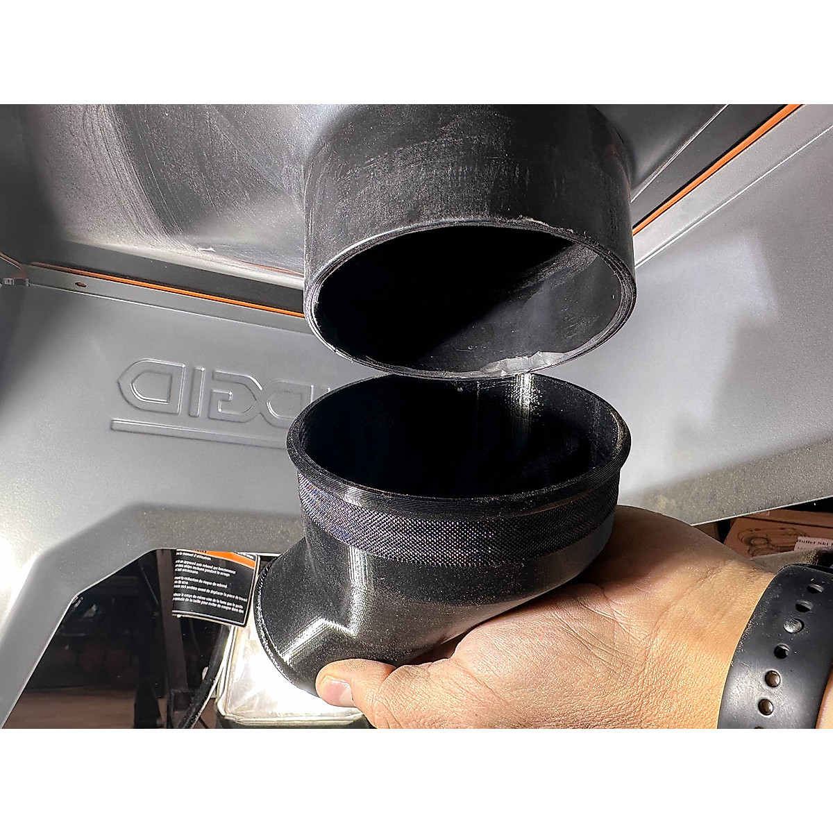 Angled Reducer 4” to 2-1/2”, Connect Shop Vac to Dust Collection Port (4in to 2.5in), Adapter Converter, 45-Degree Elbow, Attach Woodworking Dust Chute to Vacuum Hose, R4520 R4512 (4" to 2-1/2")