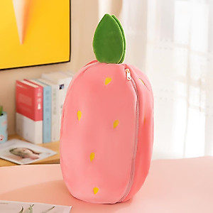 SZYATOOS Bunny Plush Toys, Reversible Bunny Stuffed Animal Plushie Pillow Toy, Easter Gift for Kids (Strawberry Powder, 11 Inch)