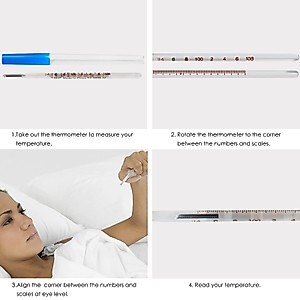 ℉ Oral Thermometer for Adults and Kids 2PCS - Glass Thermometer for Rectal Temperature - Accurate Easy Reading by HARIKA LIFE